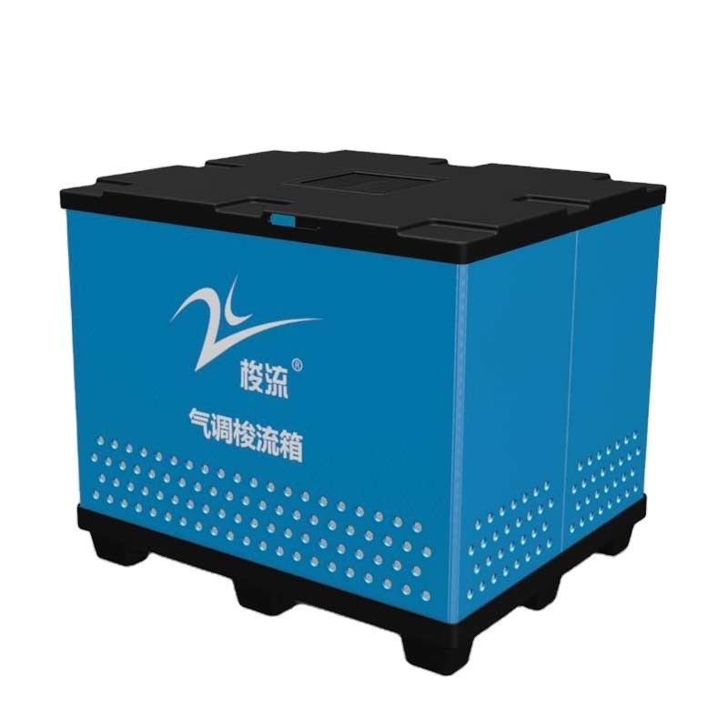 100L Blue PP Corrugated Pallet Box Foldable Coaming Container Bins