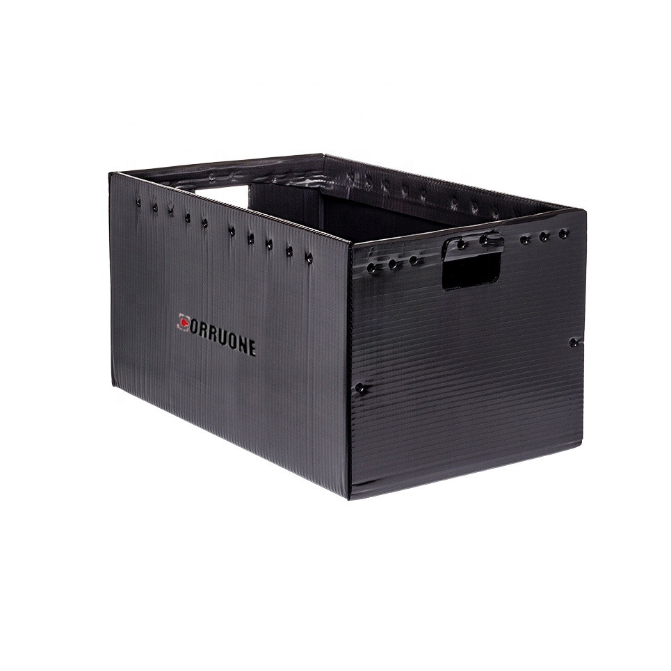 PP Corrugated Plastic Turnover Box Black Correx Packaging Boxes